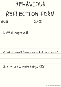 A free, downloadable behaviour reflection form – EDTECH 4 BEGINNERS