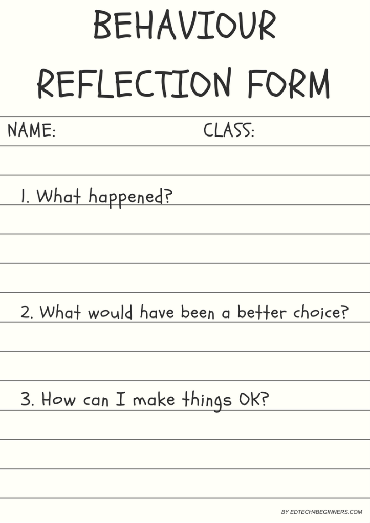 A free, downloadable behaviour reflection form – EDTECH 4 BEGINNERS